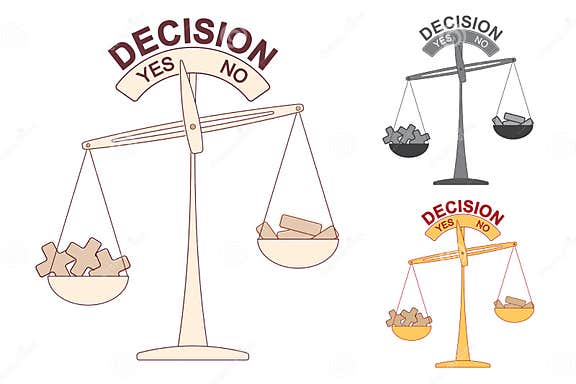 Plus and Minus on Decision Scale Stock Vector - Illustration of ...