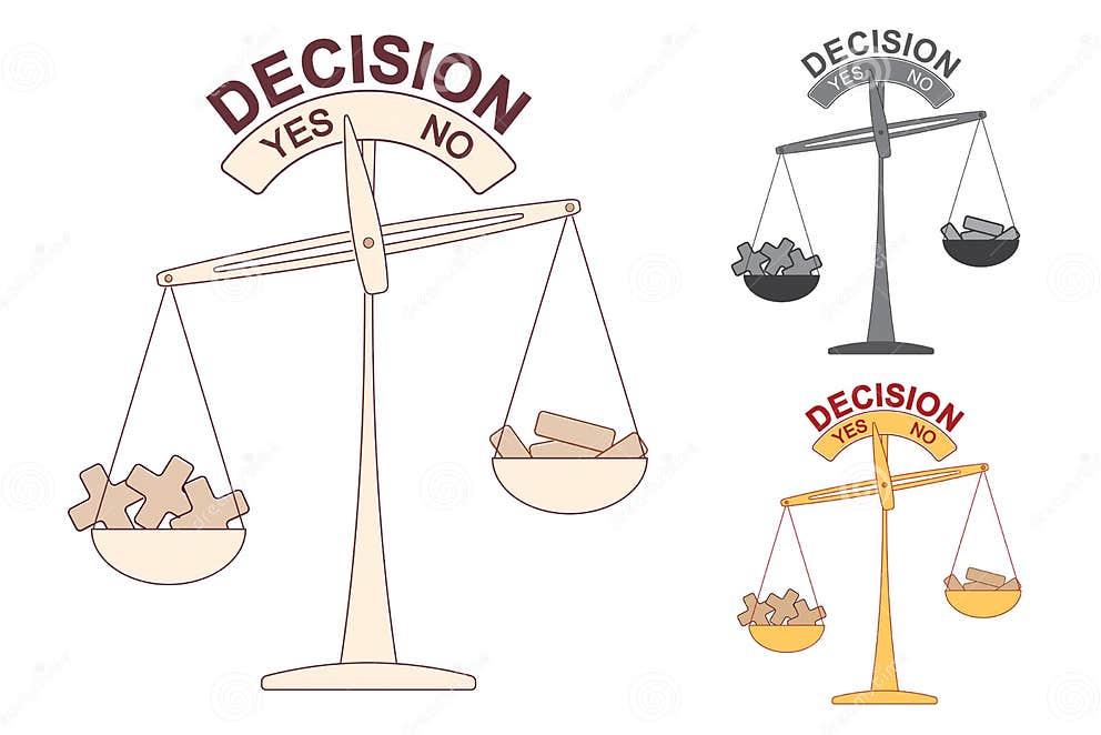 Plus and Minus on Decision Scale Stock Vector - Illustration of ...