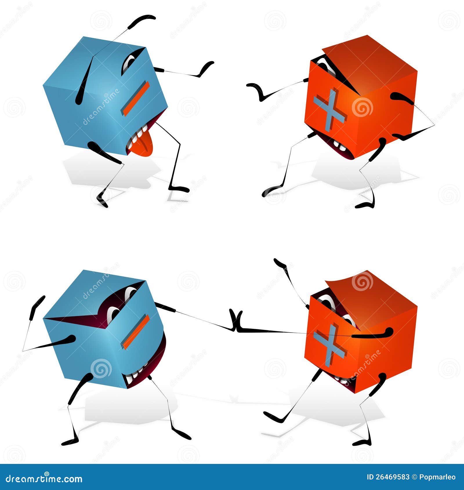 Plus and Minus Funny Toy Blocks Stock Illustration - Illustration of ...