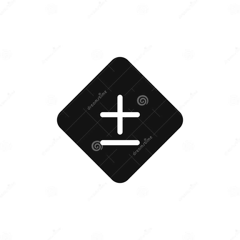 Plus Minus Icon Isolated on White Background Stock Vector ...