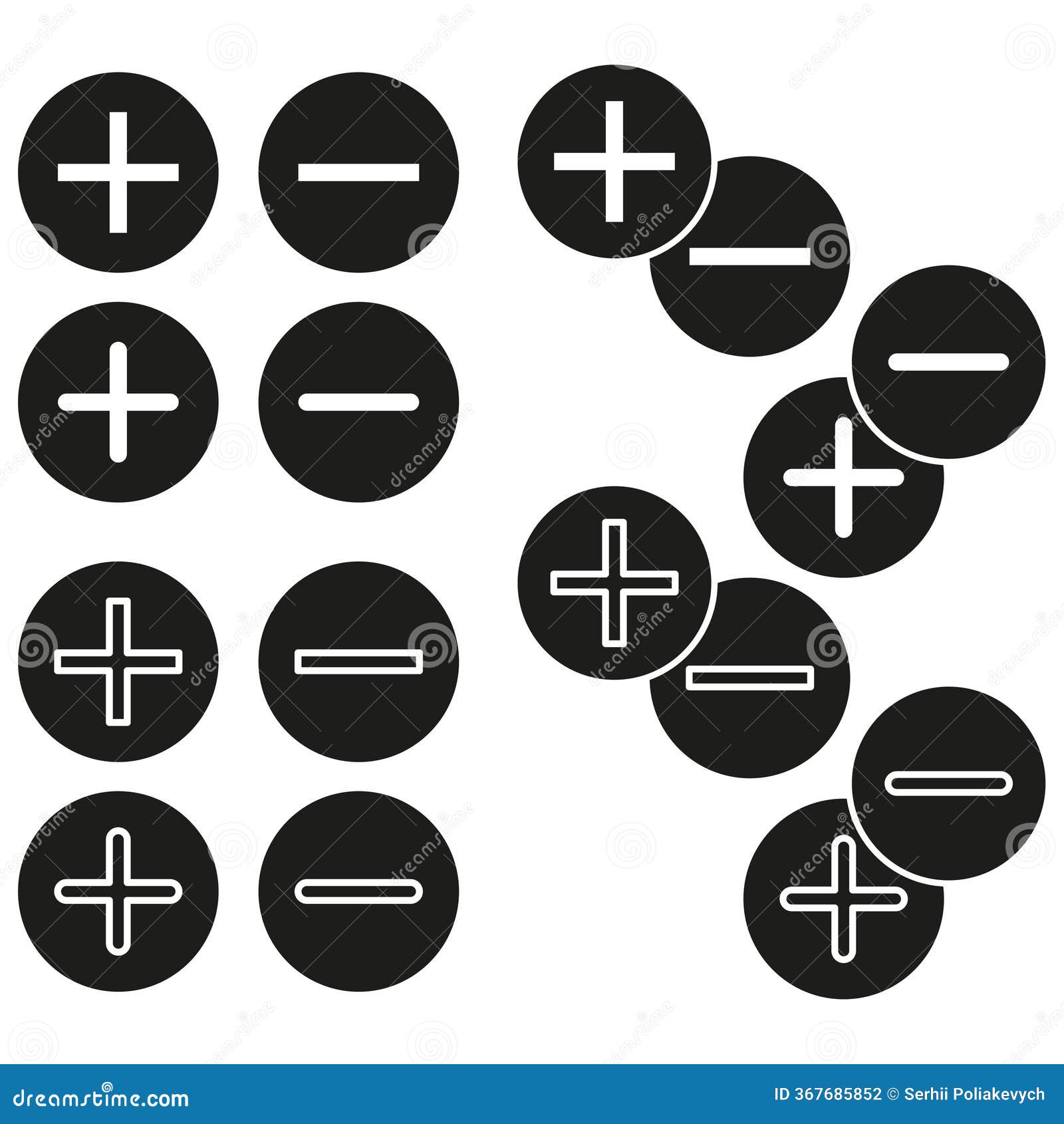 Plus Minus Icon. Zoom Button Symbol. Scale Adjust Image. Vector Control ...