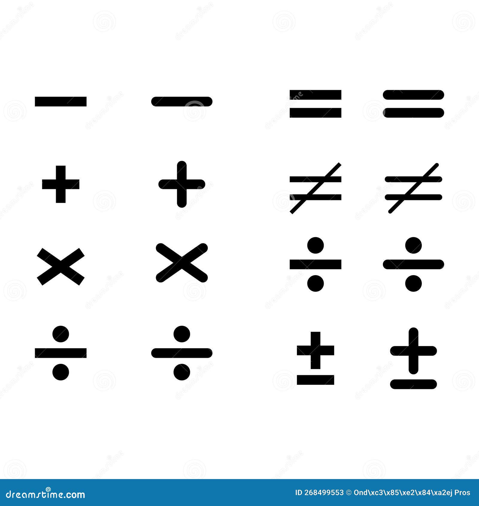 Plus, Minus, Multiply and Equal To Mathematics Symbol, Education Maths ...