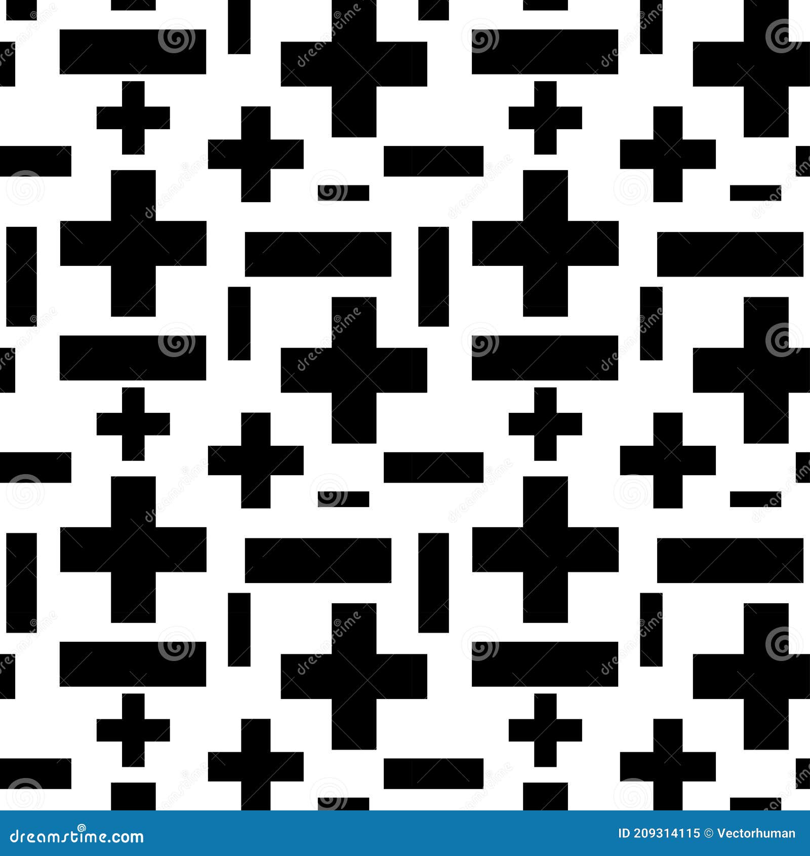 Plus and Minus Pattern Vector Stock Vector - Illustration of isolated ...