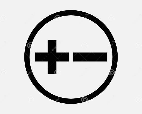 Plus Minus Circle Positive Negative Round Addition Subtraction Button Add Subtract Increase ...