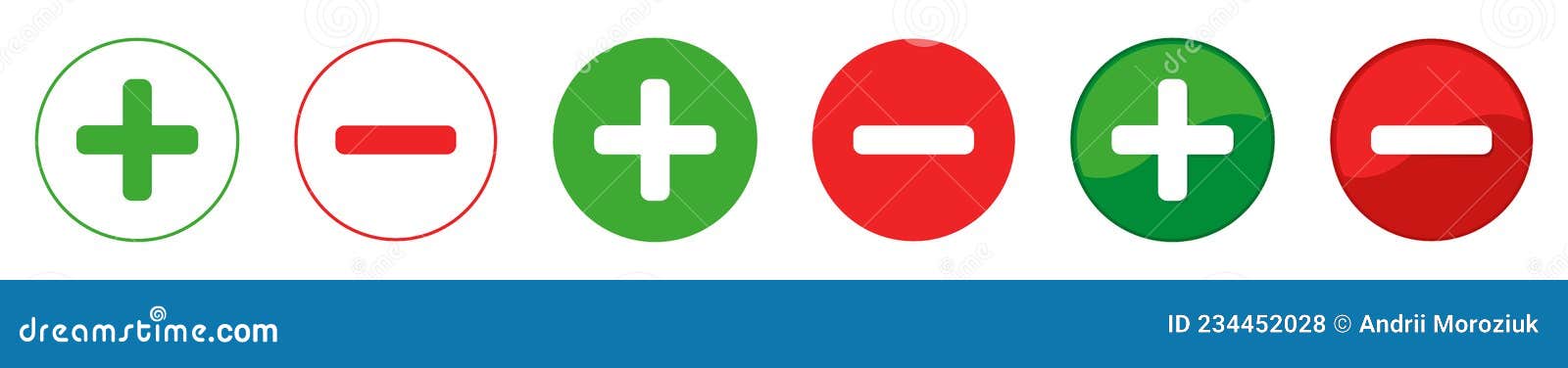 Plus and Minus. Set Illustration Stock Illustration - Illustration of ...
