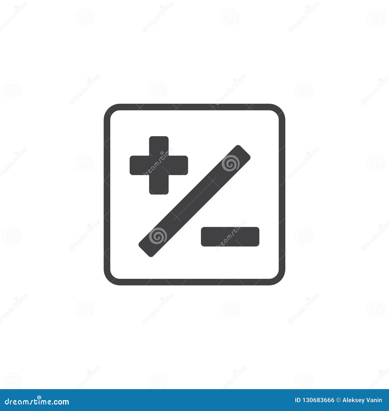 Plus and Minus vector icon stock vector. Illustration of logo - 130683666