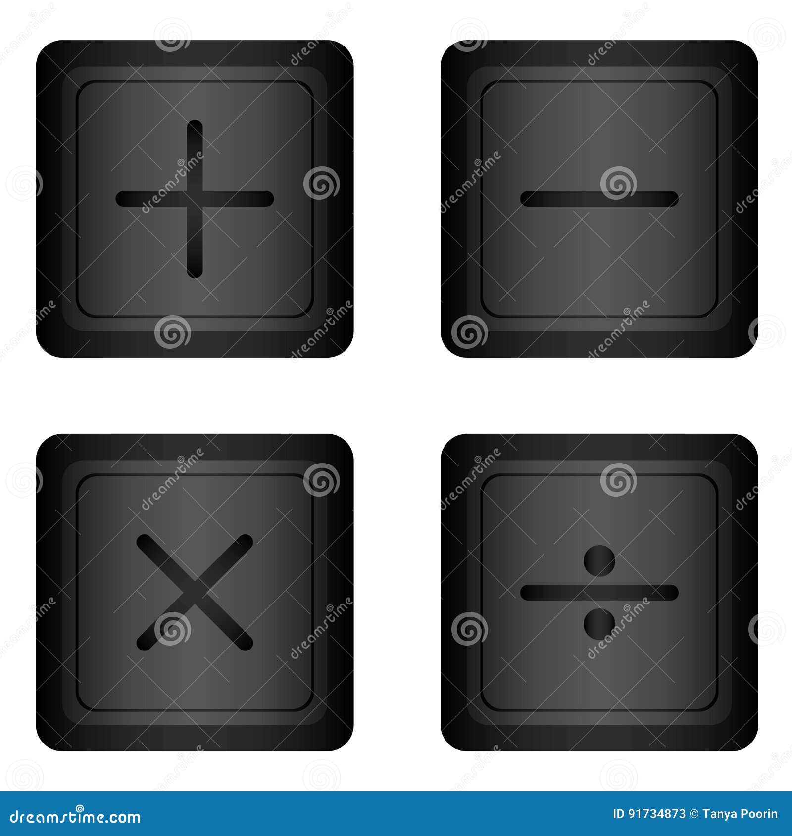 Plus Minus Vermenigvuldig Waterscheiding Vector Illustratie ...