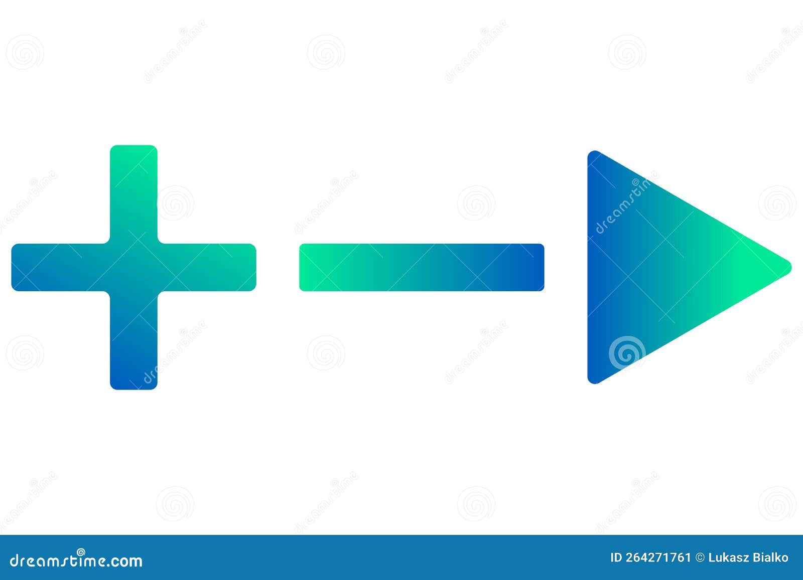 Plus Minus Volume Play + - Buttons Stock Vector - Illustration of black ...