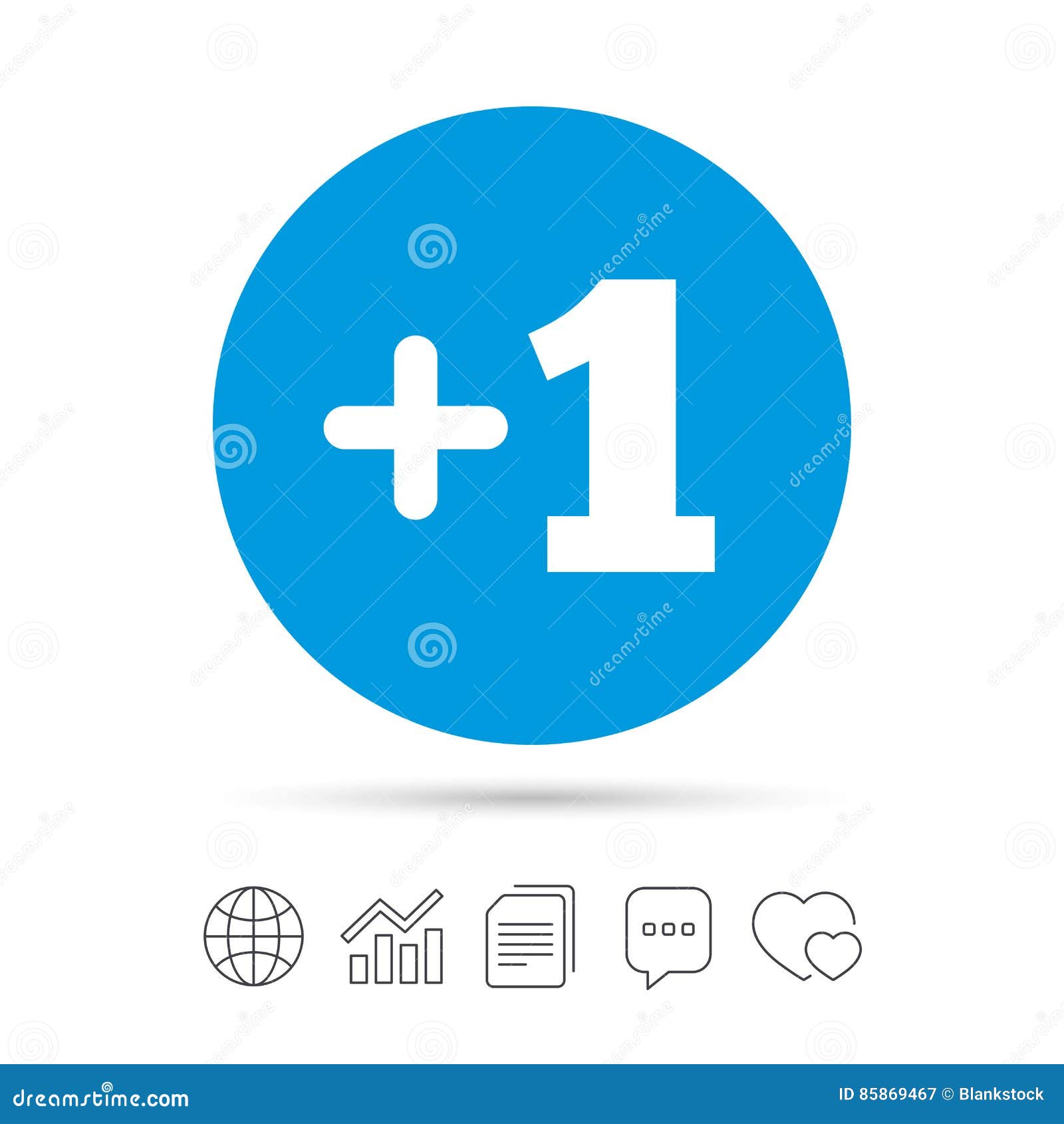 Plus One Sign. Add One Symbol Stock Vector - Illustration of heart ...