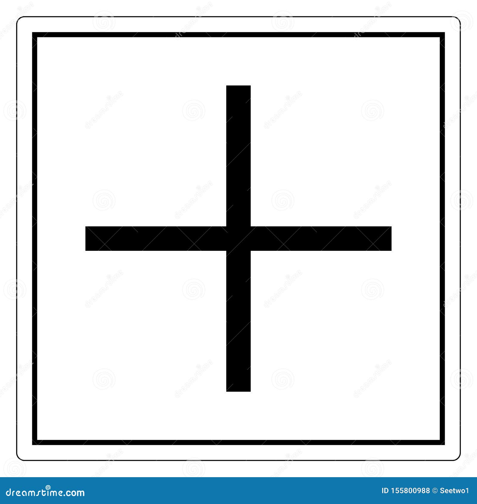 Plus Positive Polarity Symbol Sign Isolate on White Background,Vector ...