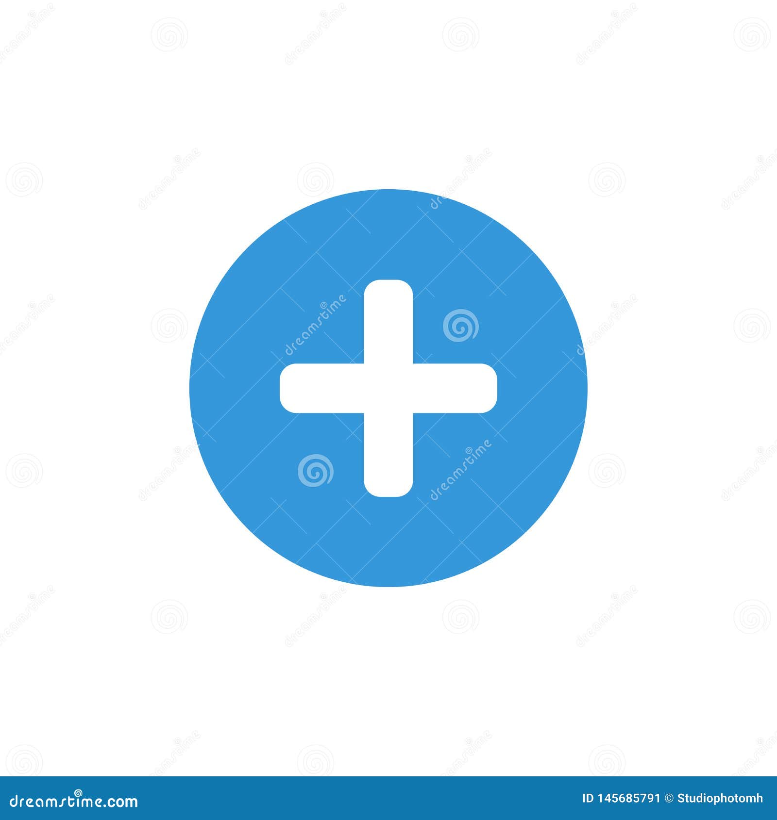 Plus and Positive Symbol Blue Sign Icon Stock Vector - Illustration of ...