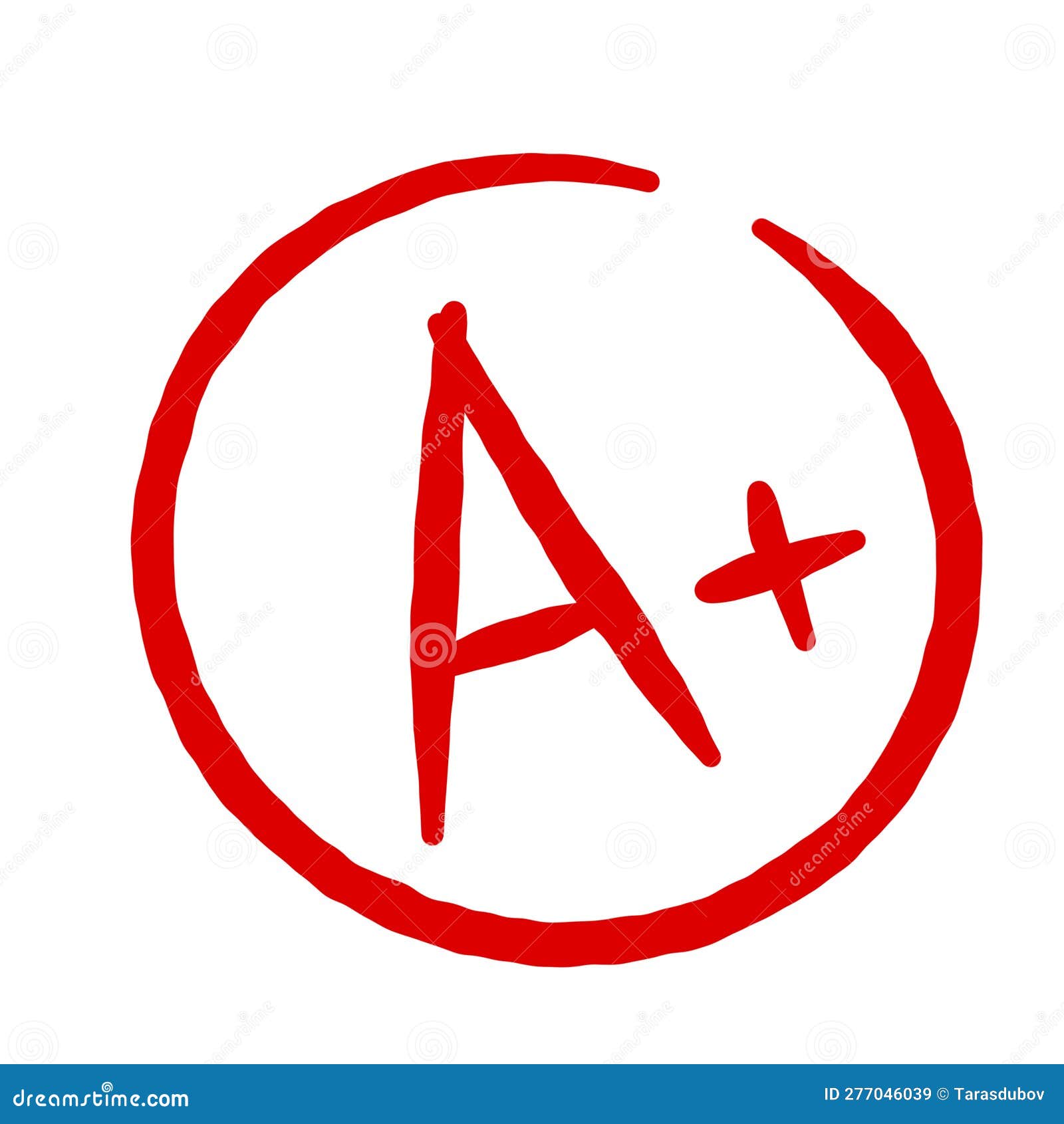 A Plus Red Grade Mark. School Excellent Test Stock Vector ...