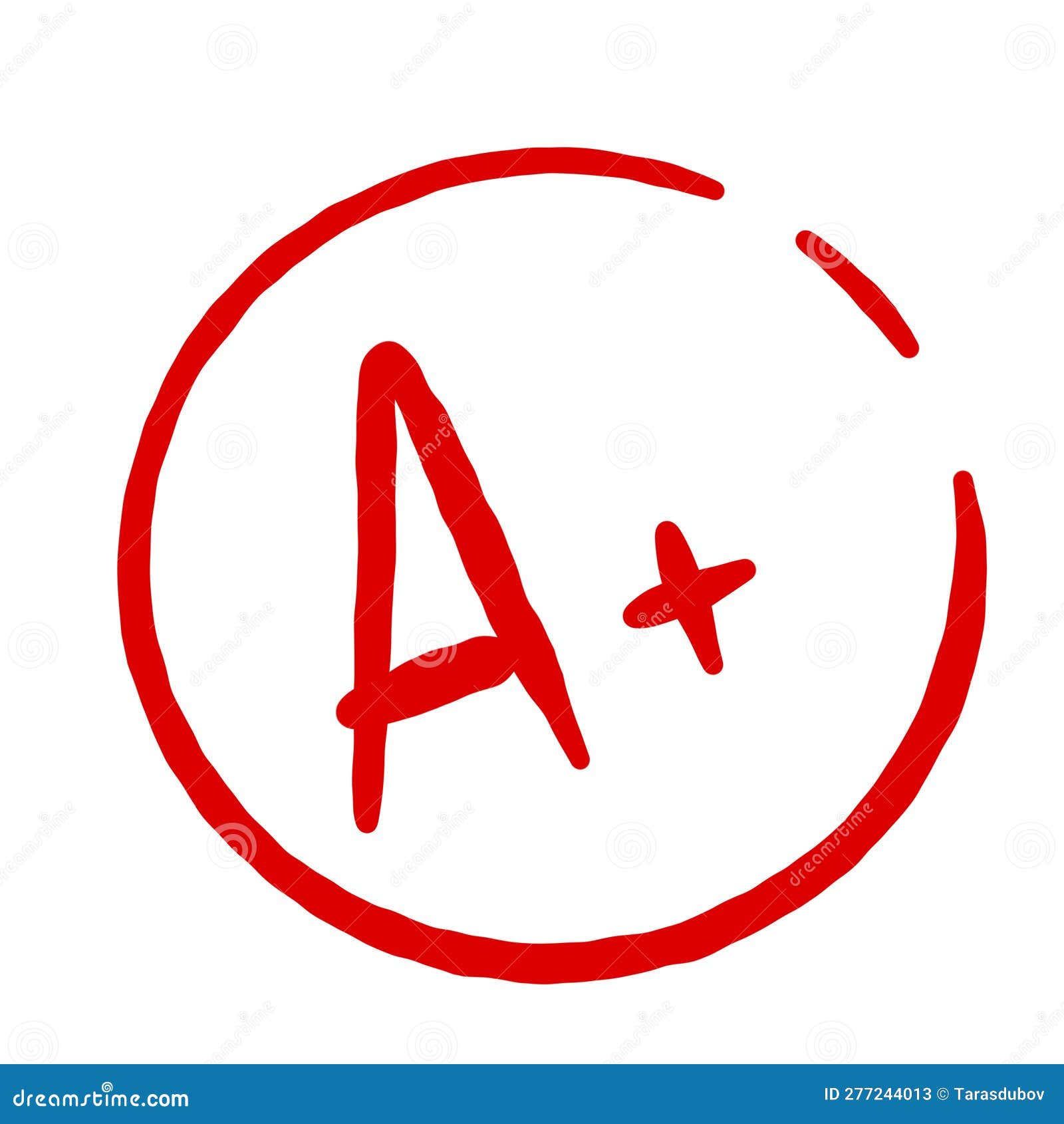 A Plus Red Grade Mark. School Excellent Test Stock Vector ...