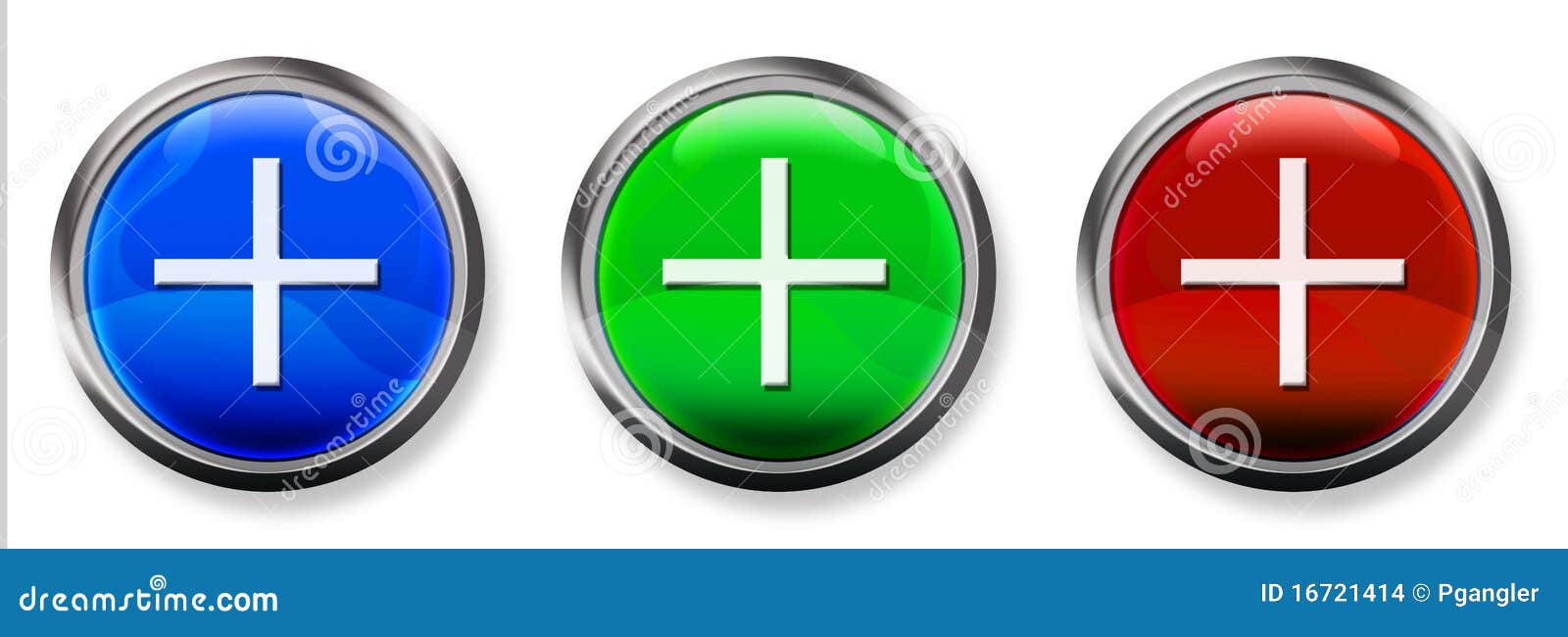 Plus Sign 3-D RGB Button stock illustration. Illustration of background ...