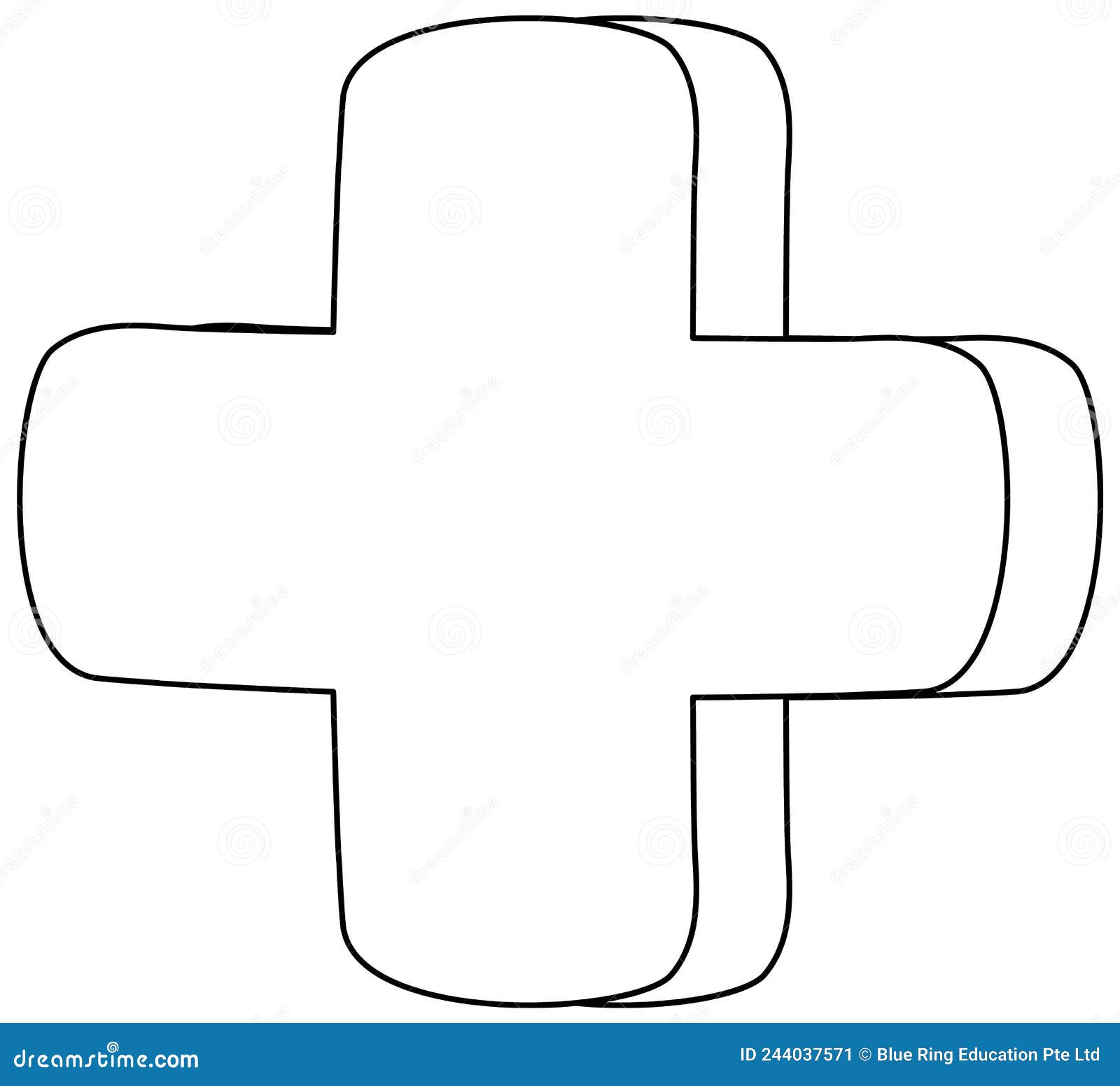 Plus Sign Black and White Doodle Character Stock Vector - Illustration ...