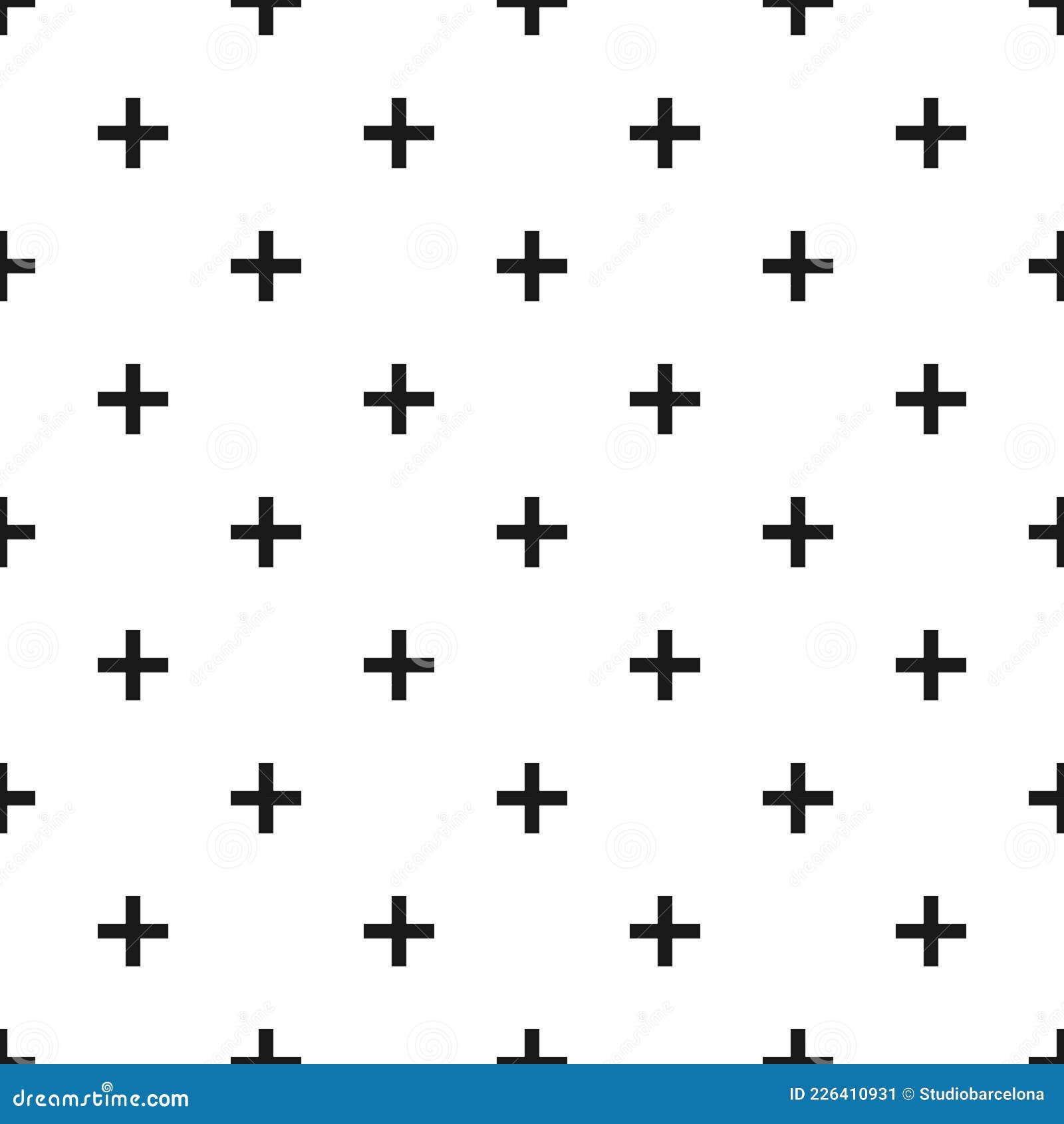 Plus Sign Black and White Seamless Pattern Stock Vector - Illustration ...
