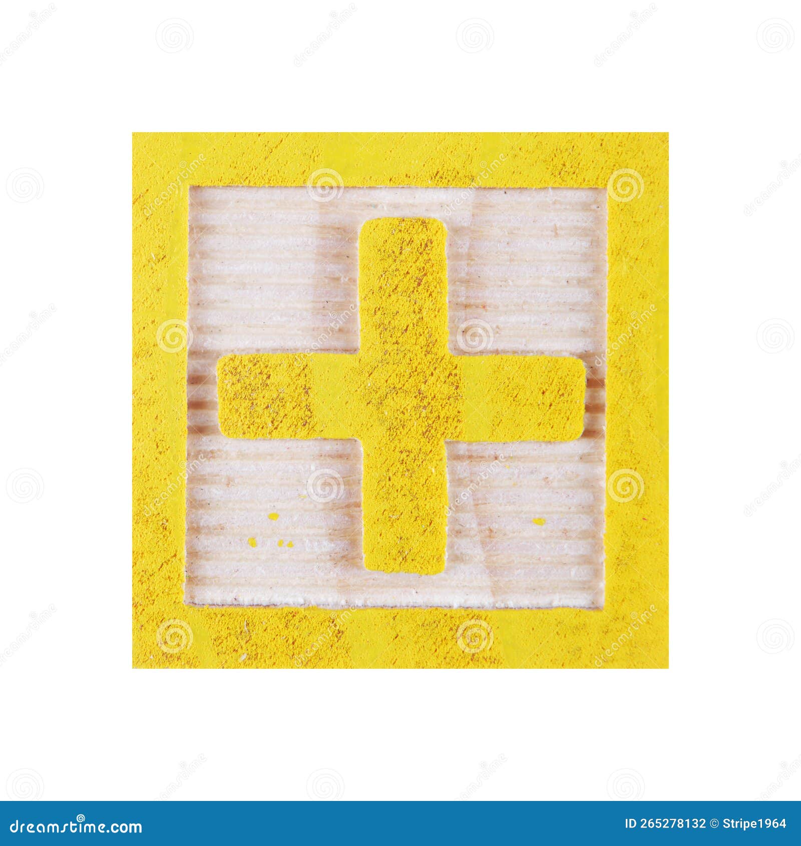Plus Sign Childs Wood Block on White with Clipping Path Stock Photo ...