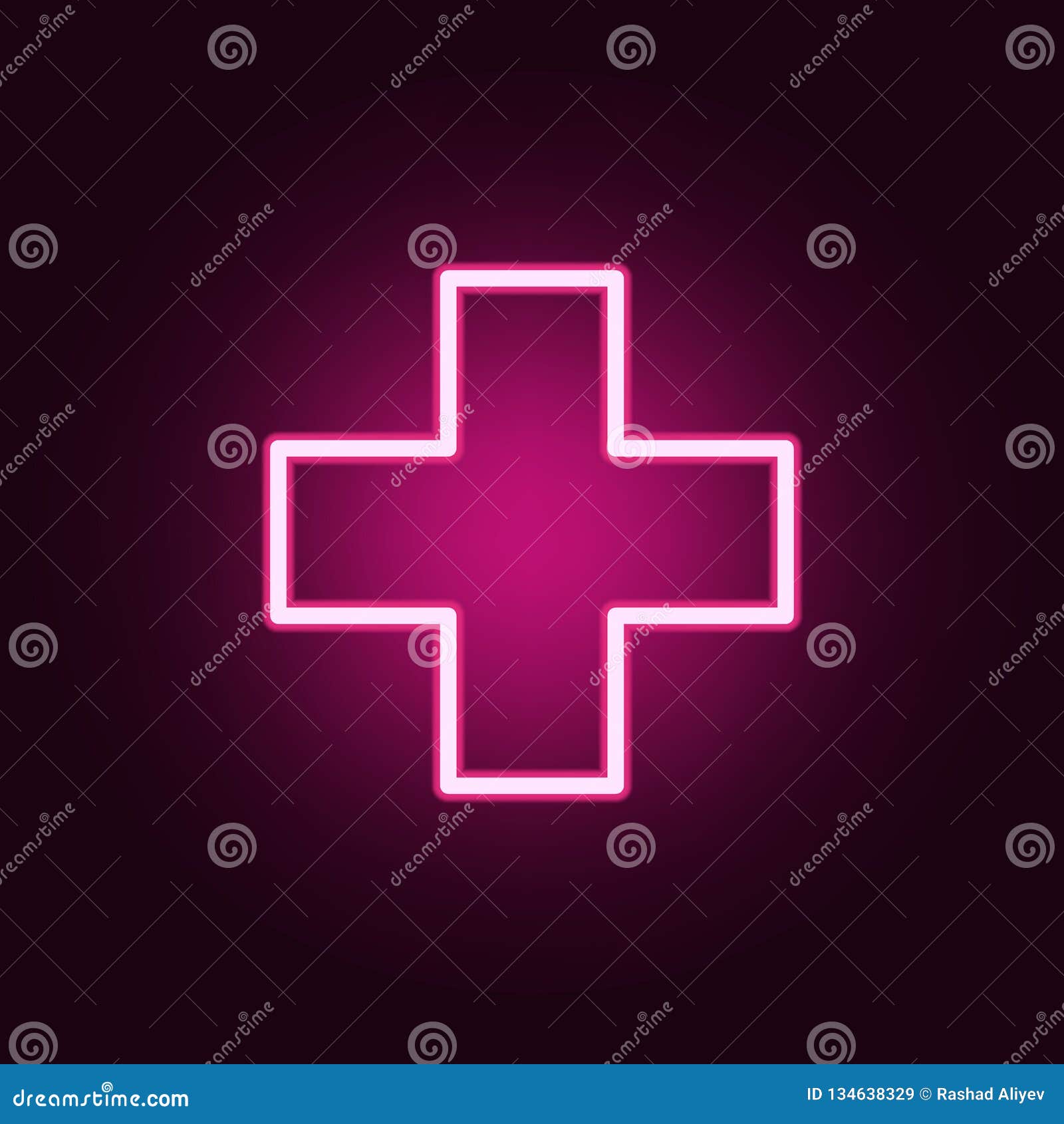 Plus Sign Icon. Elements of Web in Neon Style Icons Stock Illustration ...