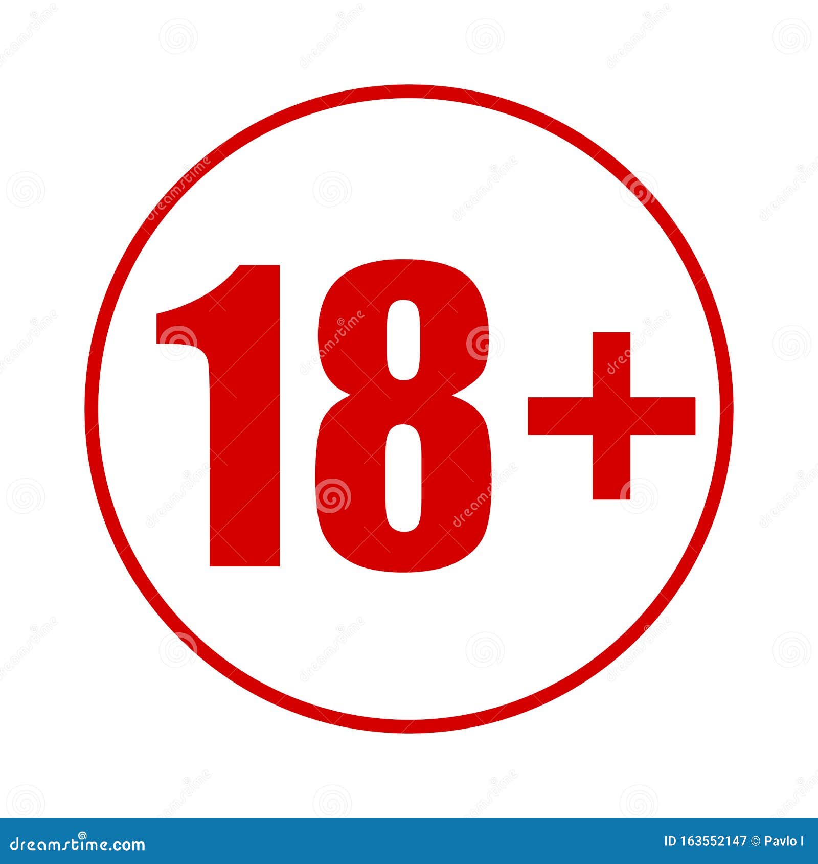 18 plus sign icon - stock illustration. Illustration of prohibition ...