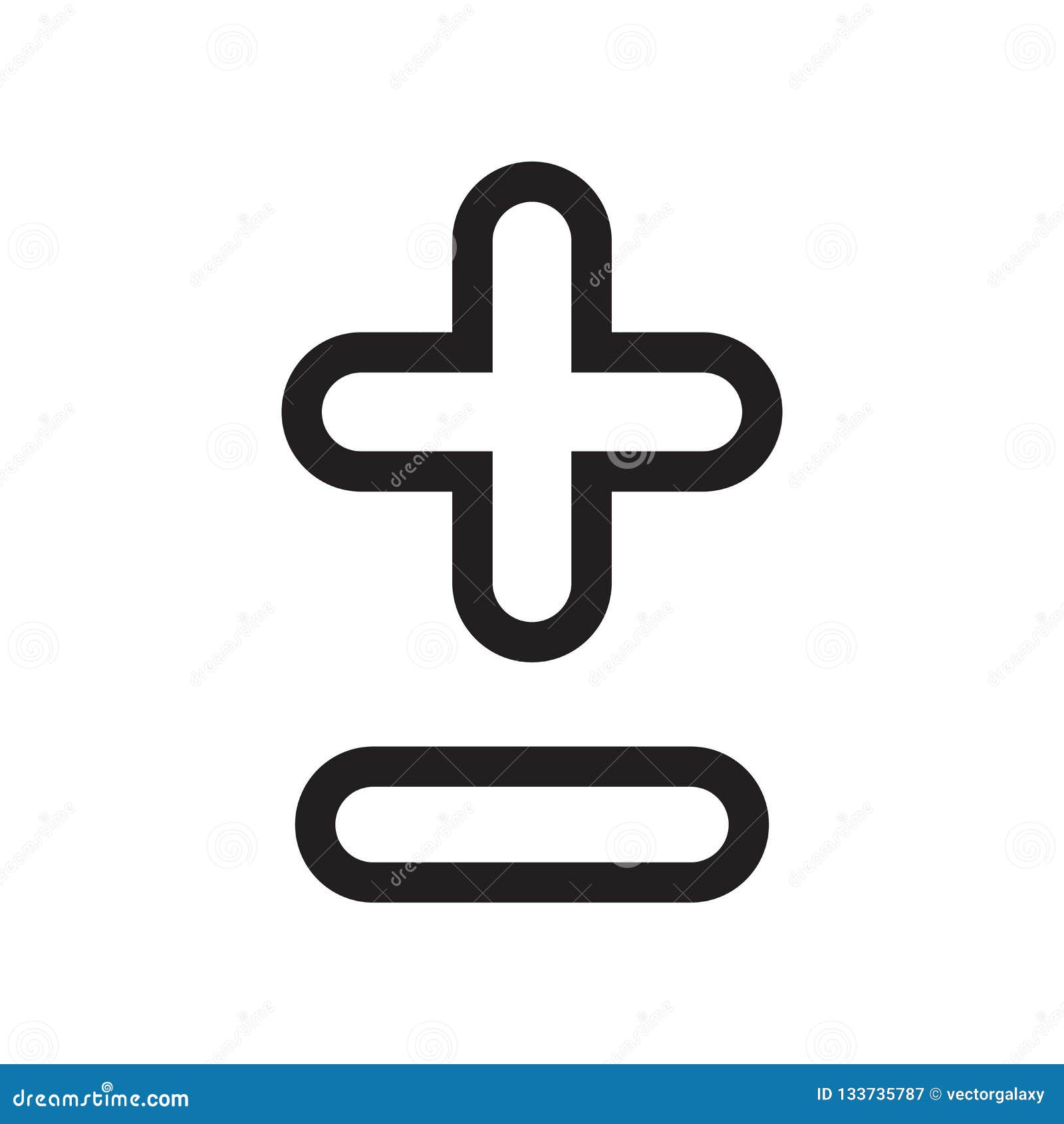 Plus less Sign Icon Vector Sign and Symbol Isolated on White Background ...