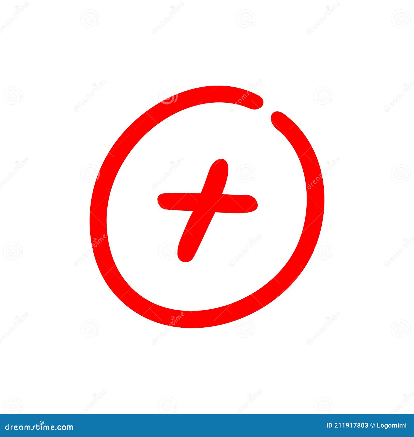 Plus Sign Inside a Circle, Positive Symbol Illustration - Vector Stock ...