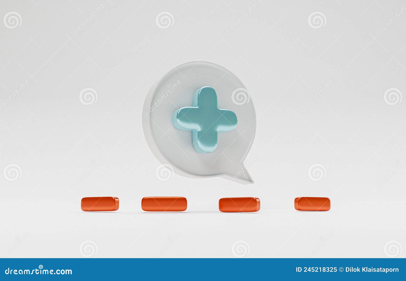 Plus Sign Inside Message Box and Minus Drop on Floor for Positive and ...