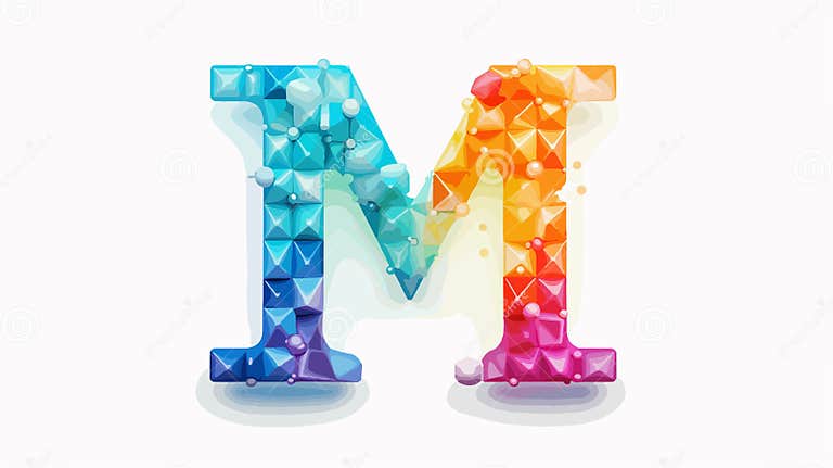 Plus Sign and Letter M Made of Molecules Vector Stock Illustration ...
