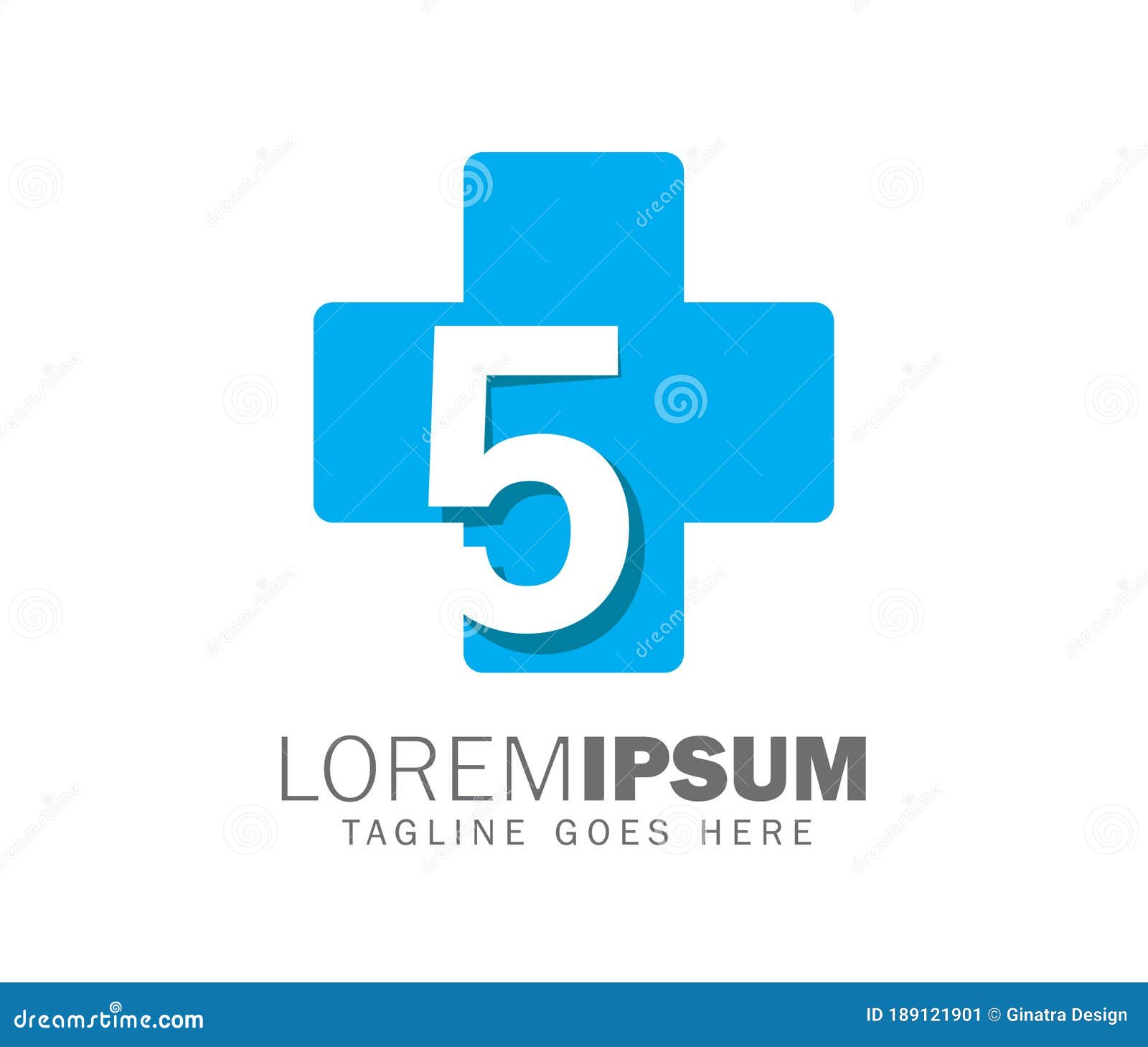 Plus Sign and Number Five Logo Vector Stock Vector - Illustration of ...