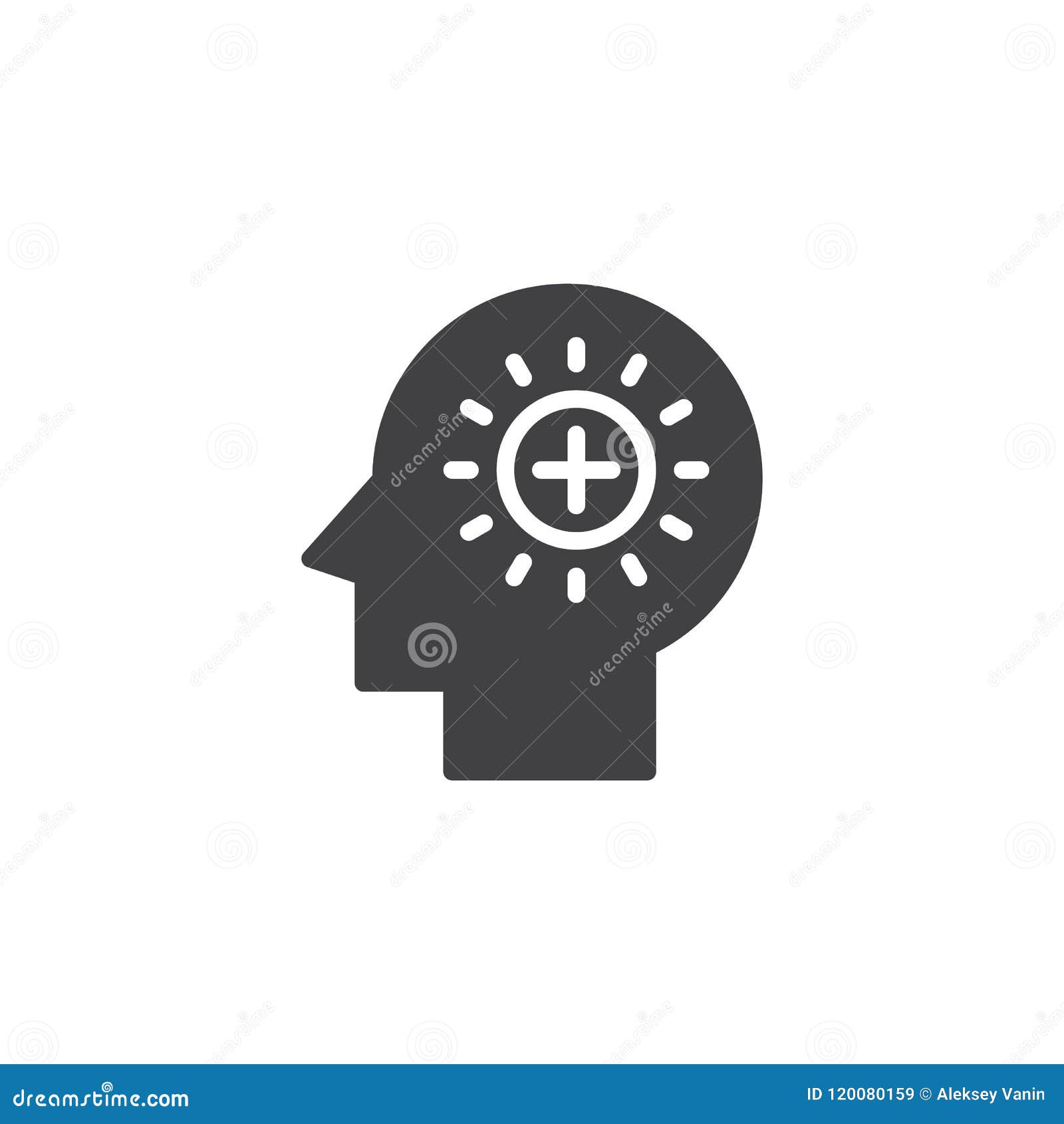 Plus Signs in Human Head Vector Icon Stock Vector - Illustration of ...