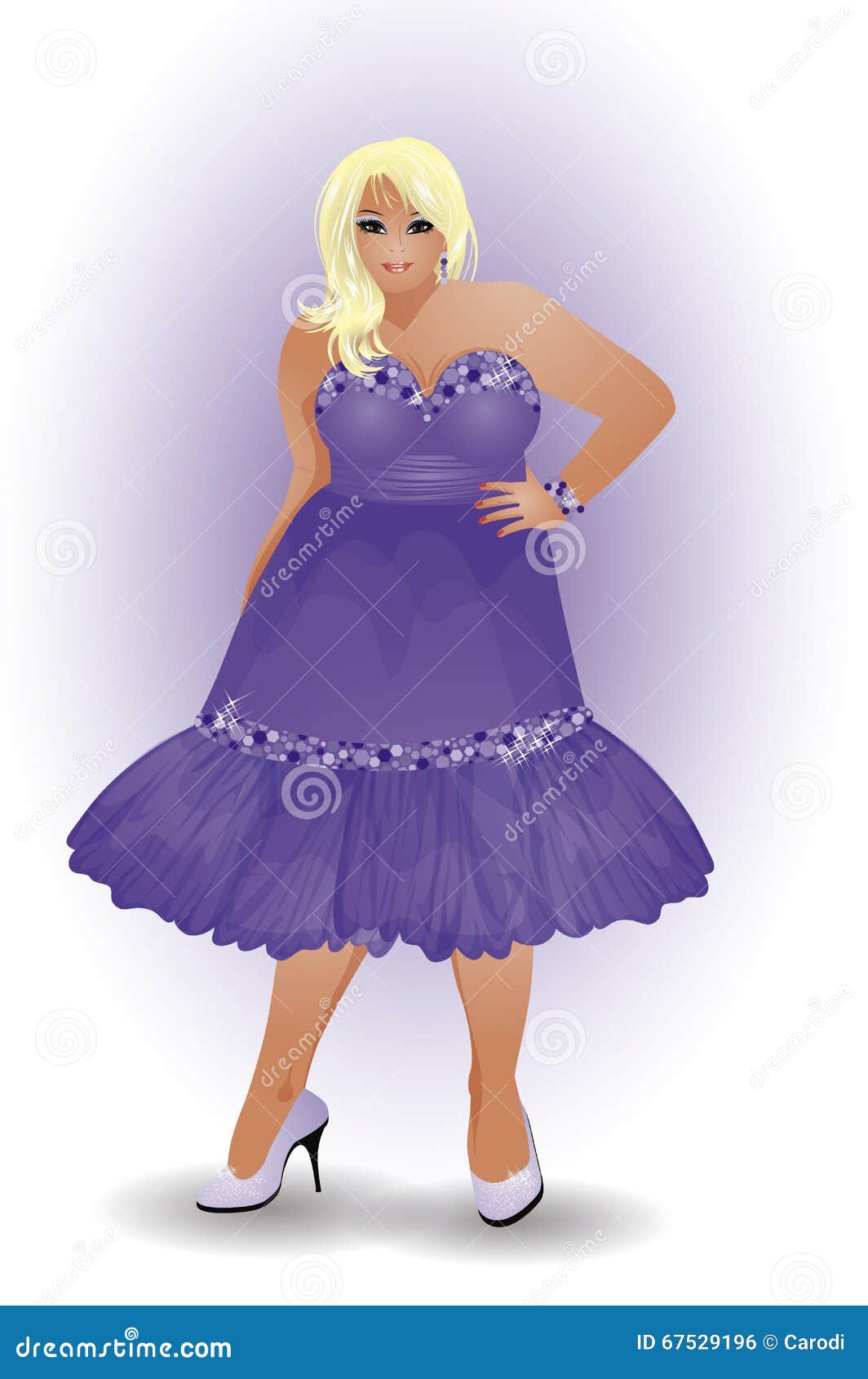 Plus Size Blonde Girl, Vector Stock Vector - Illustration of trip ...