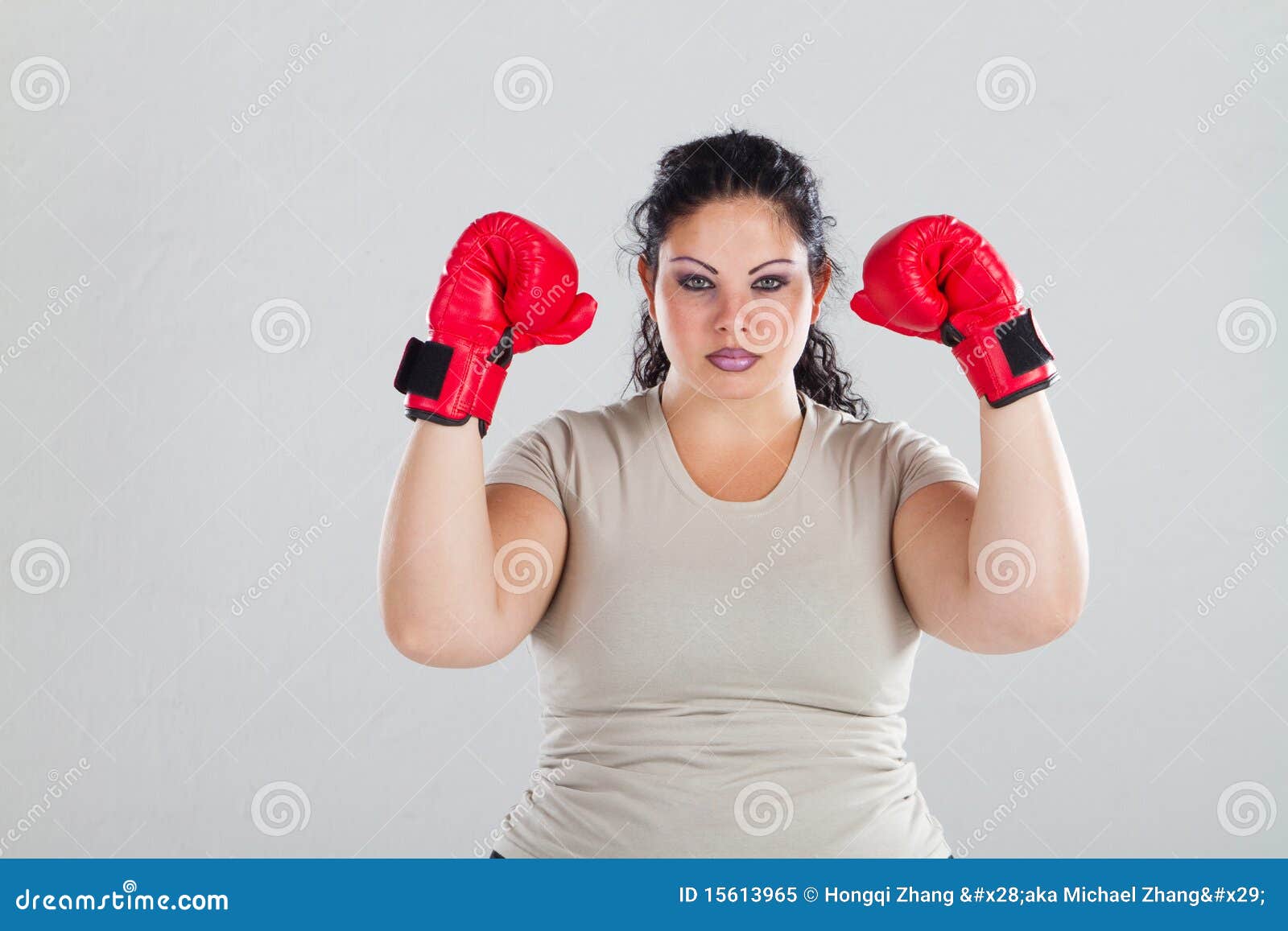 Plus size boxing model stock image. Image of white, feminine - 15613965