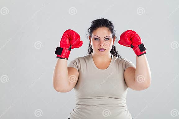 Plus size boxing model stock image. Image of white, feminine - 15613965