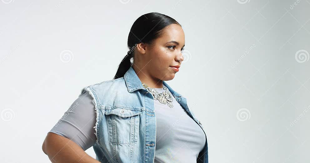 Plus Size Model in Studio Shoot Stock Image - Image of size, girl ...