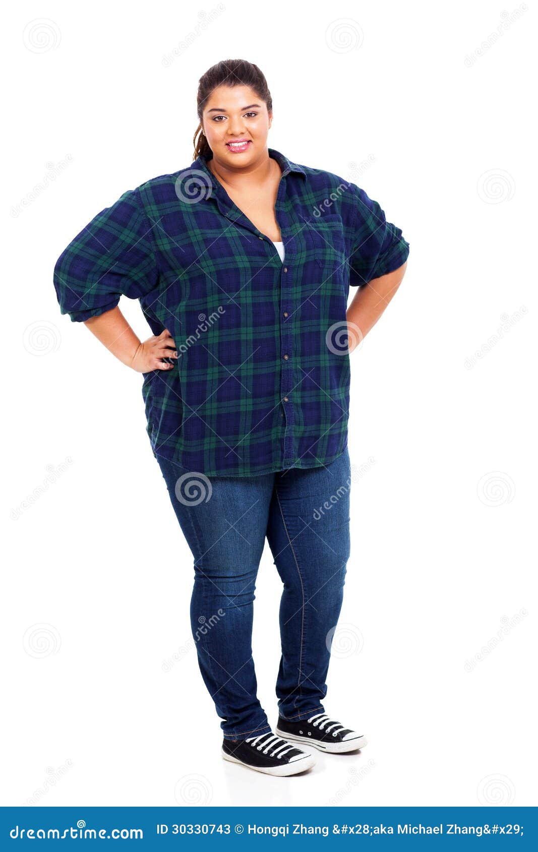 Plus size woman stock image. Image of jeans, curvy, attractive - 30330743