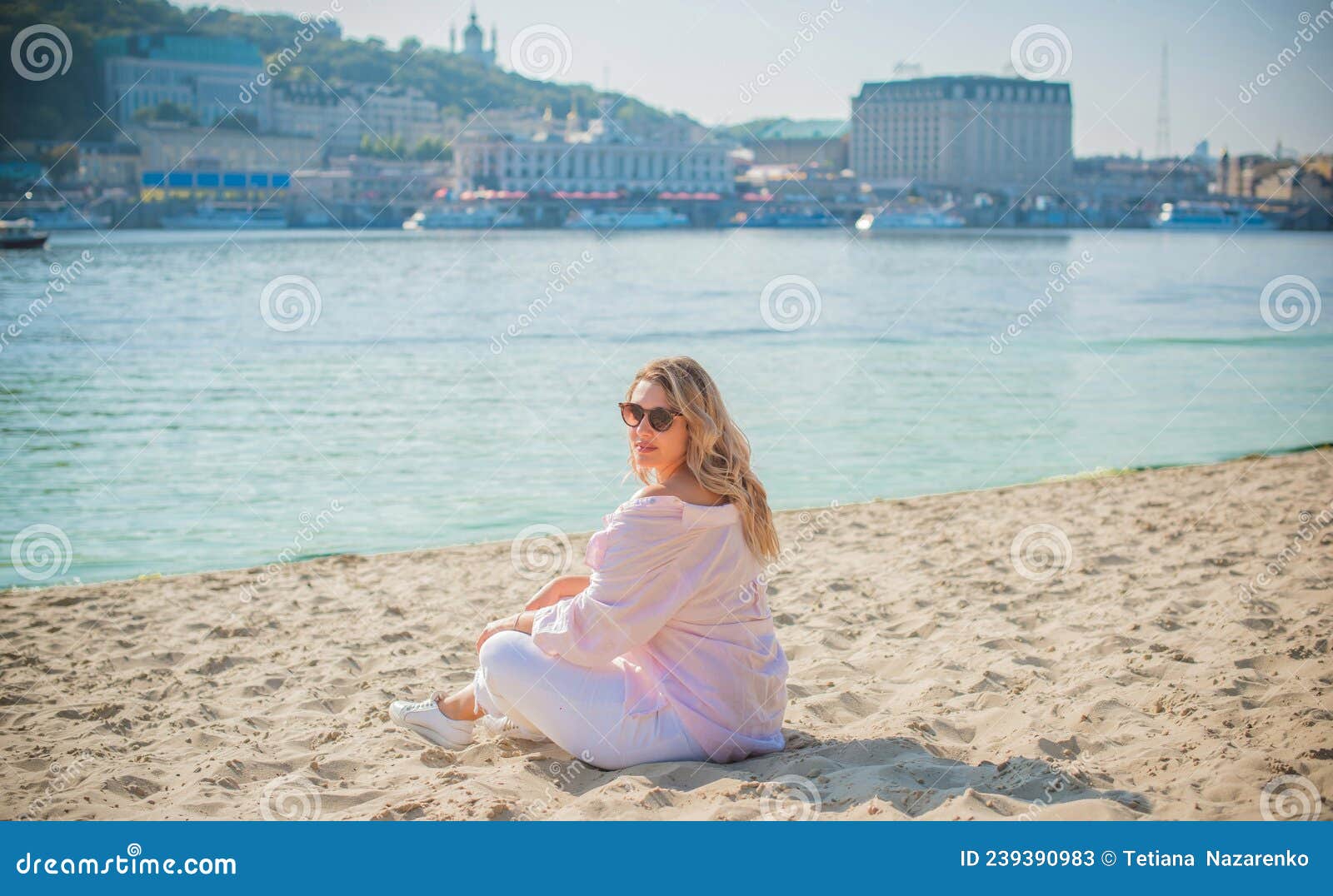 Plus Size Woman at Beach , Clothes Collection Stock Image - Image of ...