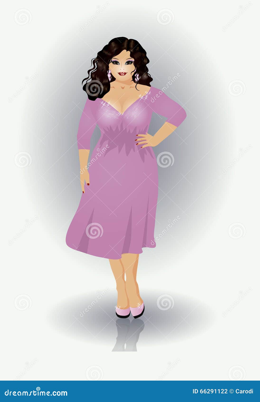Plus size XXL girl, vector stock vector. Illustration of market - 66291122