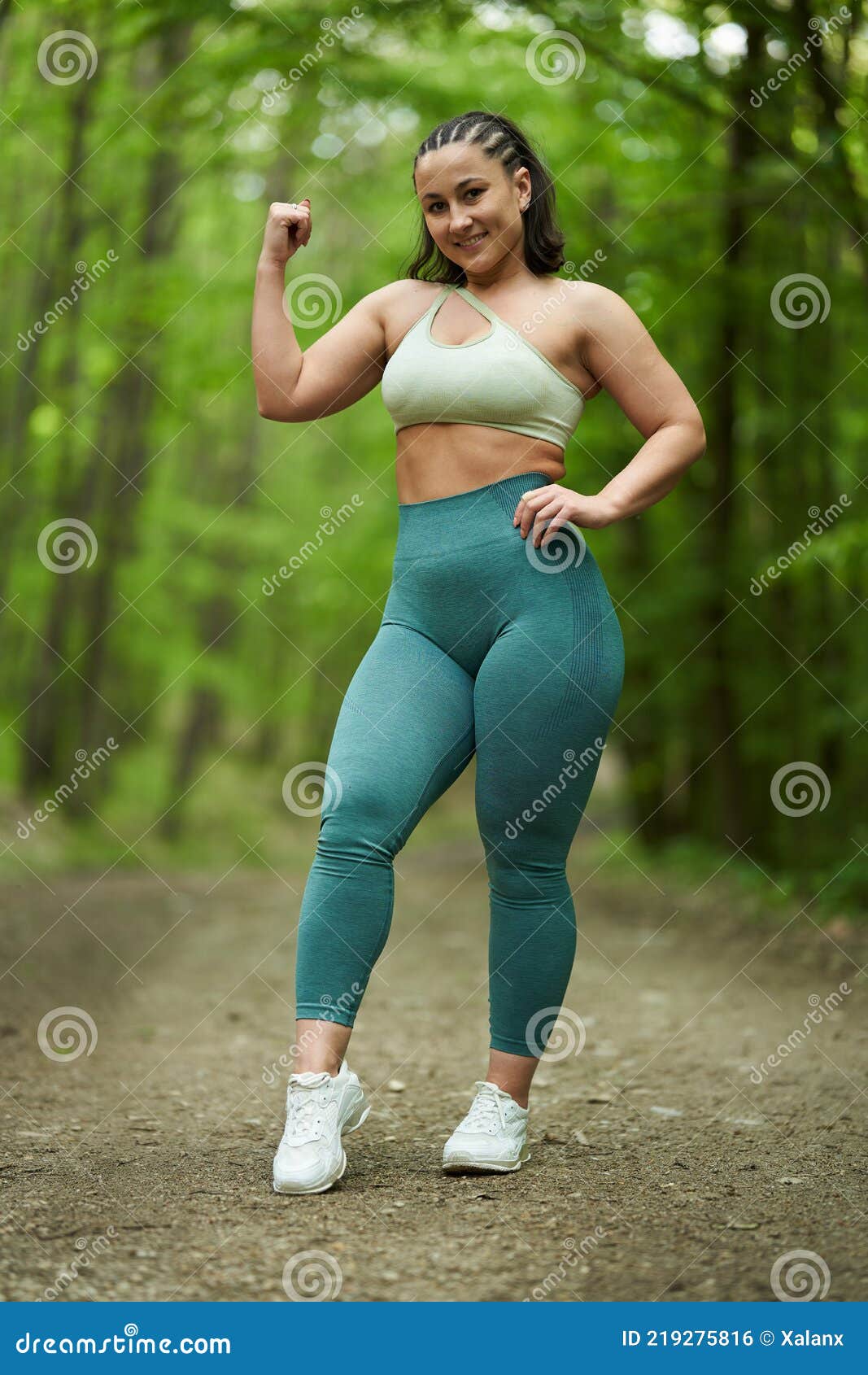 Plus Size Runner Female in the Forest Stock Photo - Image of form ...