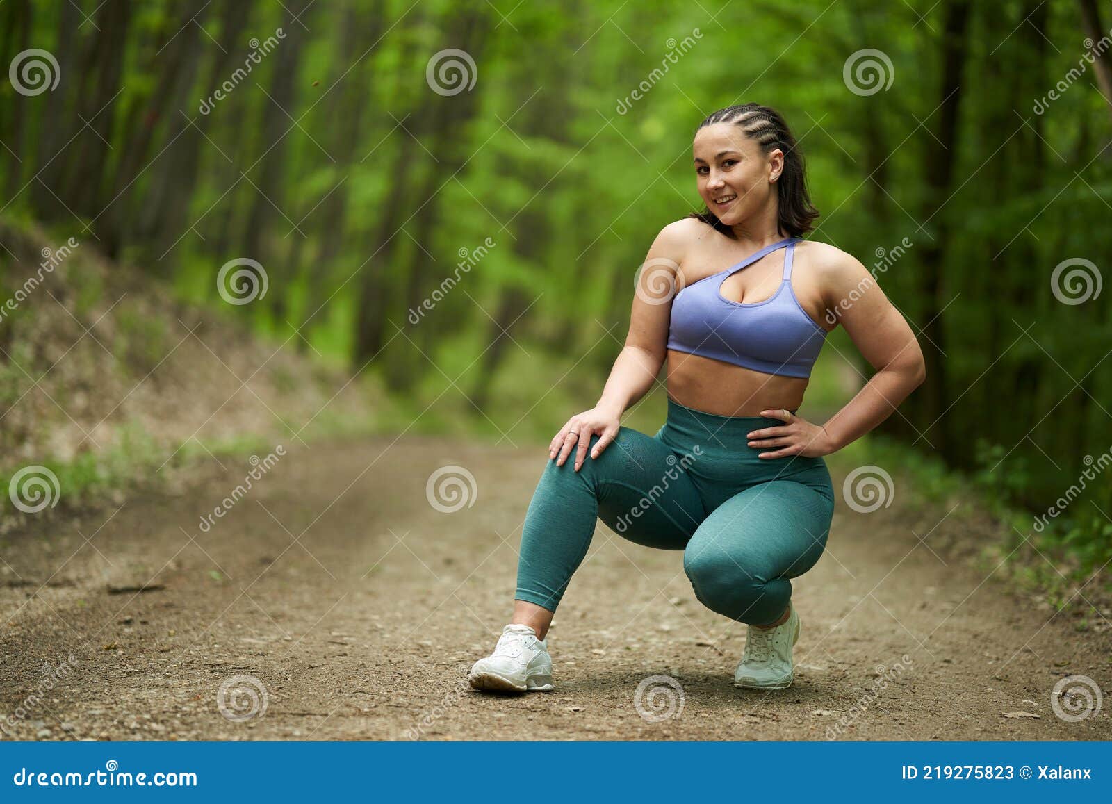 Plus Size Runner Female in the Forest Stock Image - Image of outdoor ...