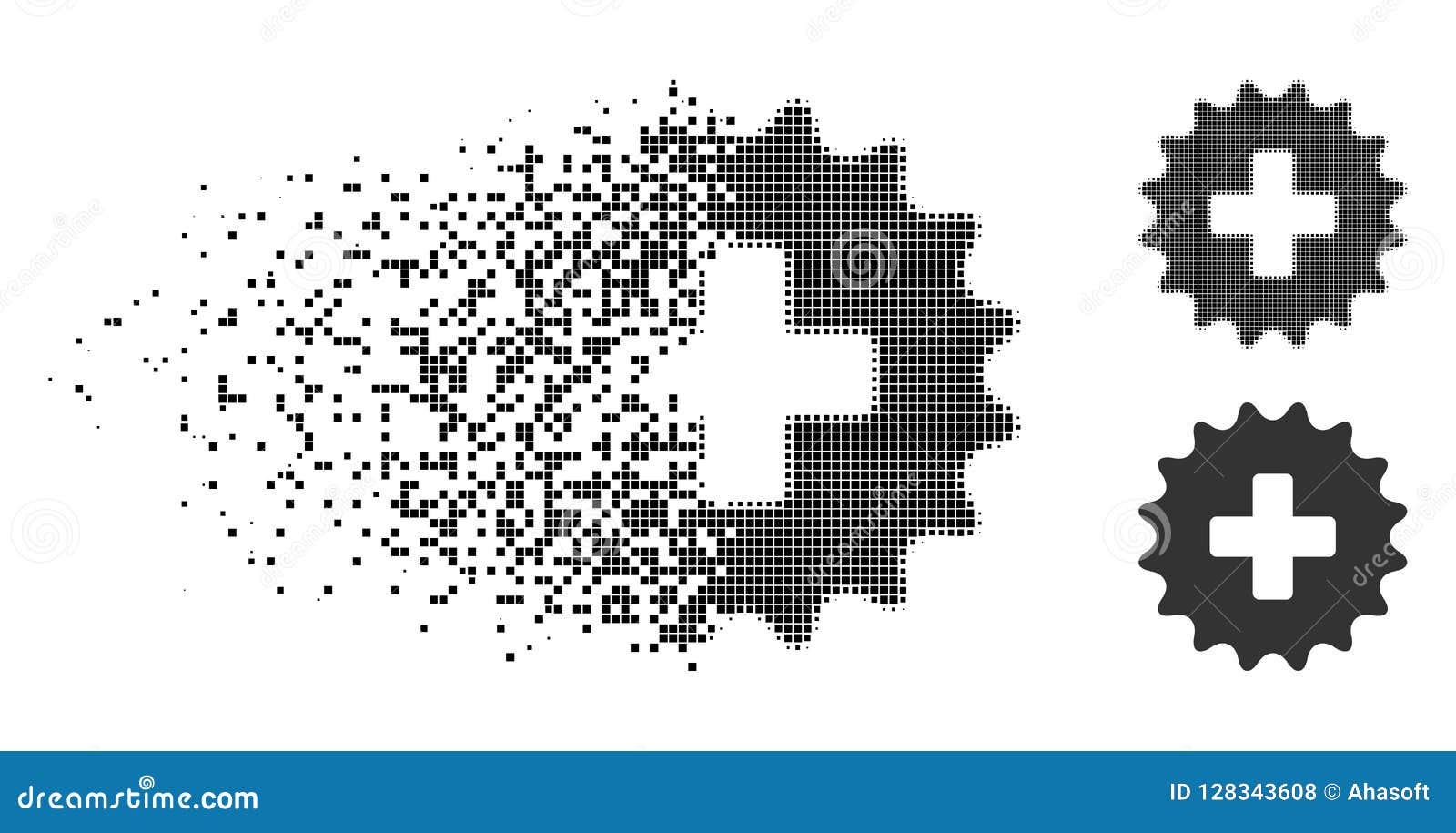 Dispersed Dot Halftone Plus Stamp Icon Stock Vector - Illustration of ...