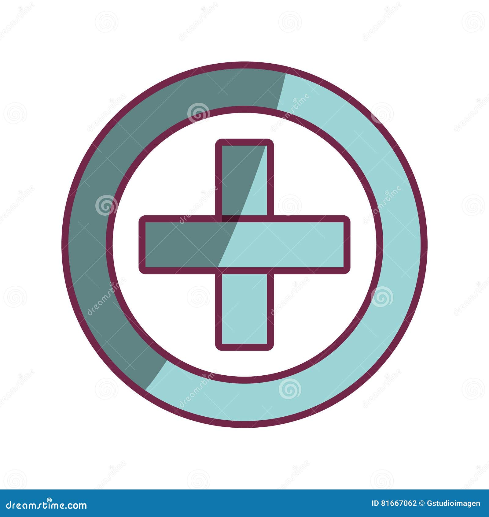 Plus Symbol Silhouette Isolated Icon Stock Vector - Illustration of ...