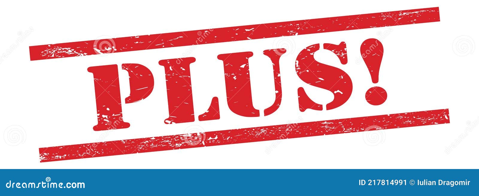 PLUS! Text on Red Grungy Lines Stamp Stock Illustration - Illustration ...