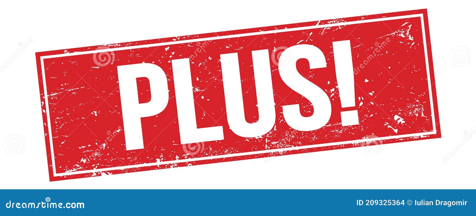 PLUS! Text on Red Grungy Rectangle Stamp Stock Illustration ...