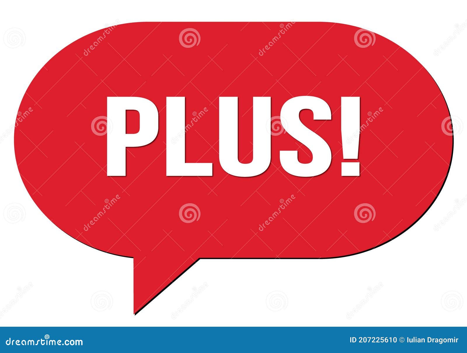 PLUS! Text Written in a Red Speech Bubble Stock Illustration ...
