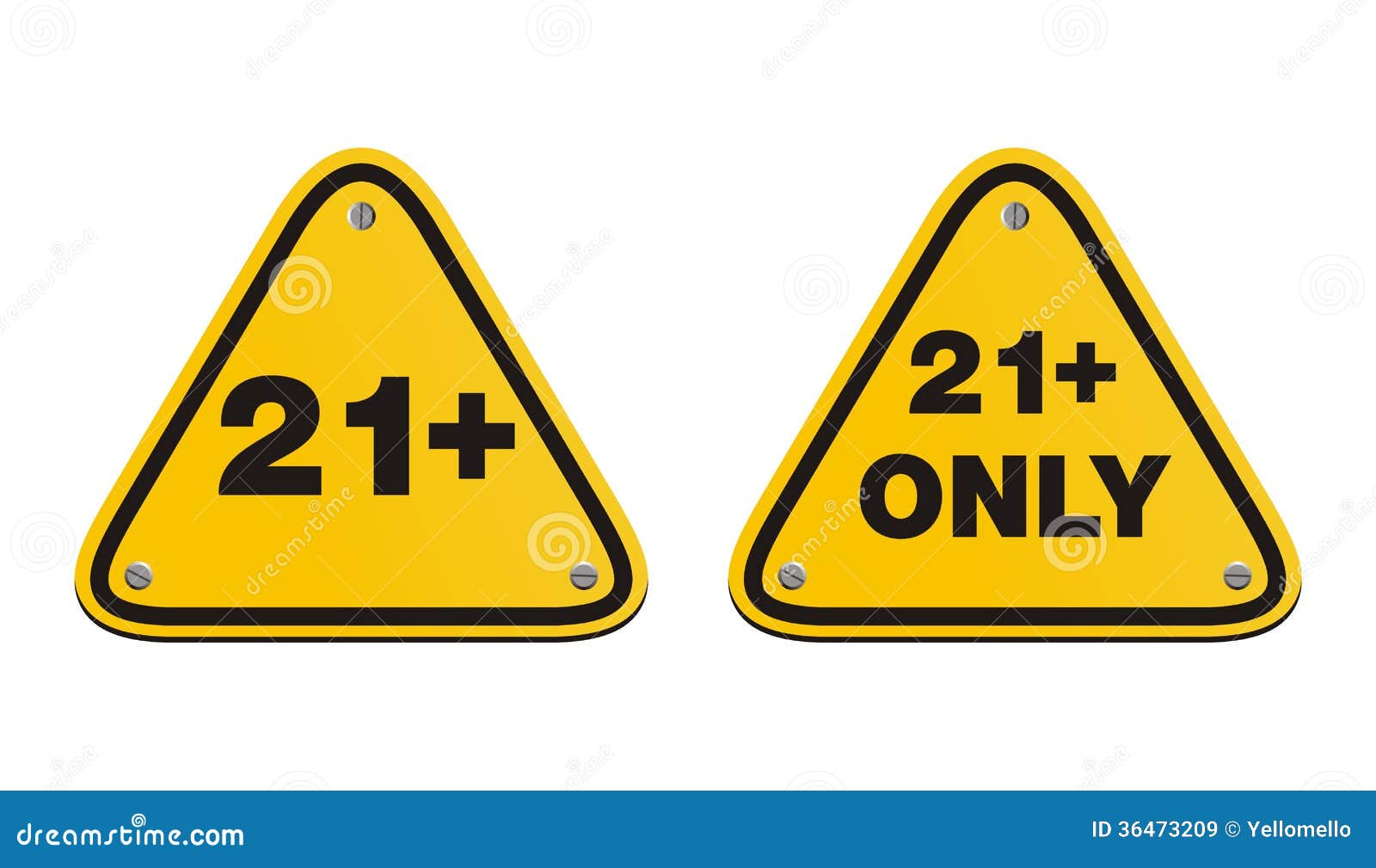 21 Plus Triangle Yellow Signs Royalty Free Stock Images - Image: 36473209