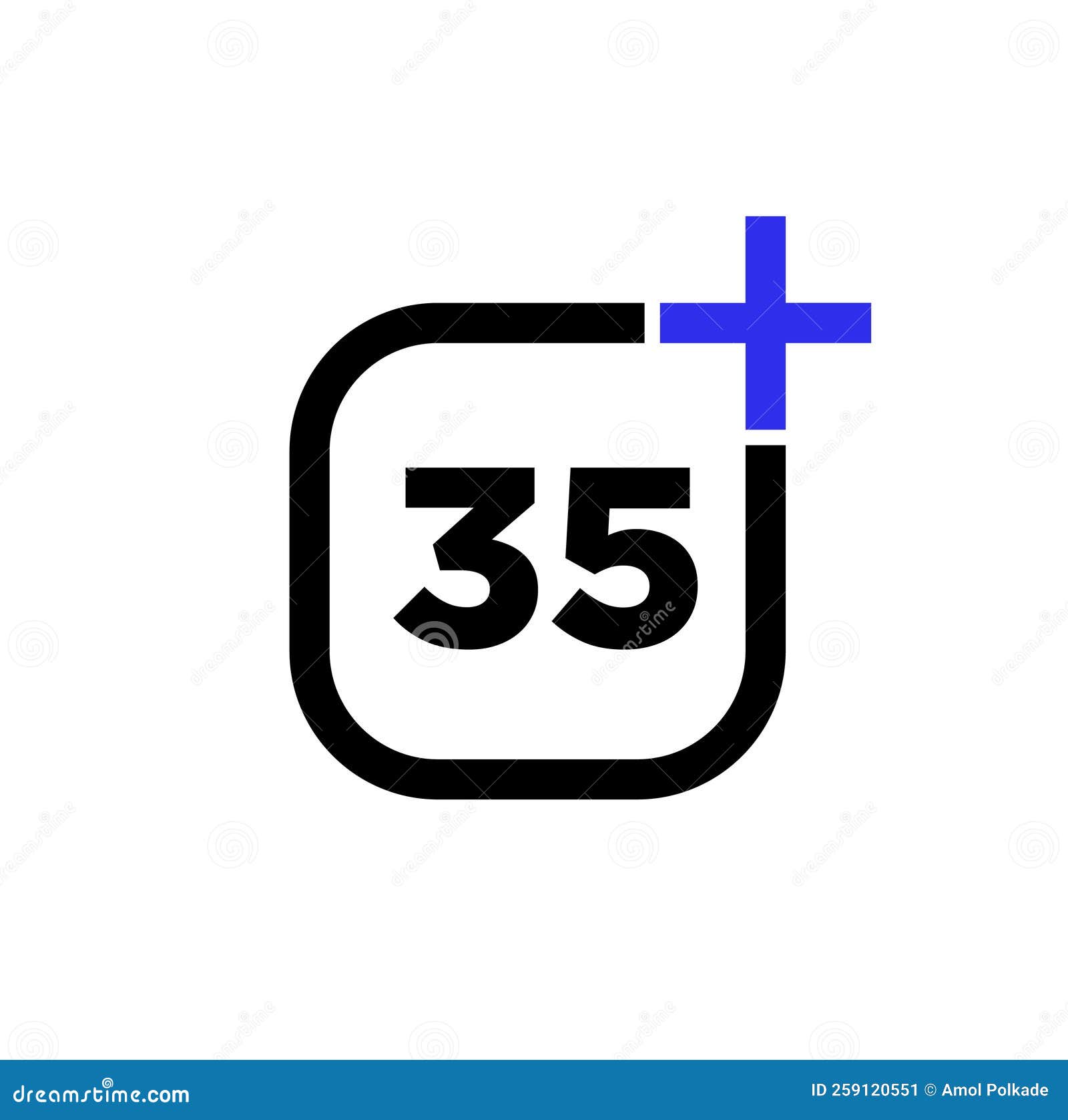 35 Plus Vector Graphic Icon. 35 Plus Symbol Stock Vector - Illustration ...