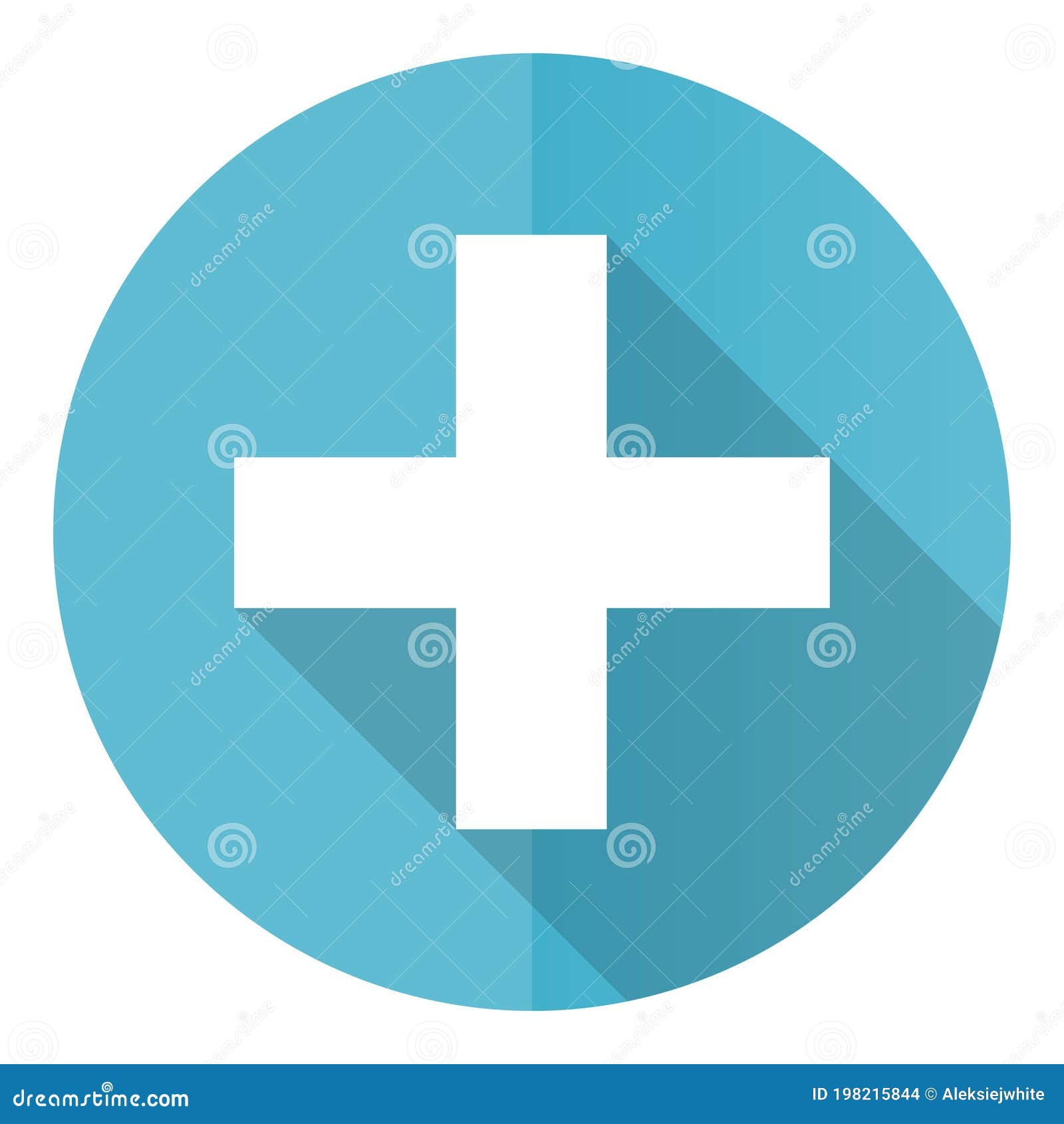 Plus Vector Icon, Cross Flat Design Blue Round Web Button Isolated on ...