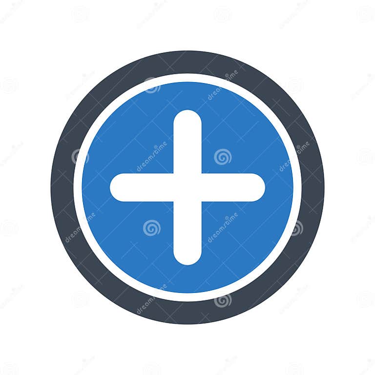 Plus Glyphs Color Vector Icon Stock Vector - Illustration of icons ...