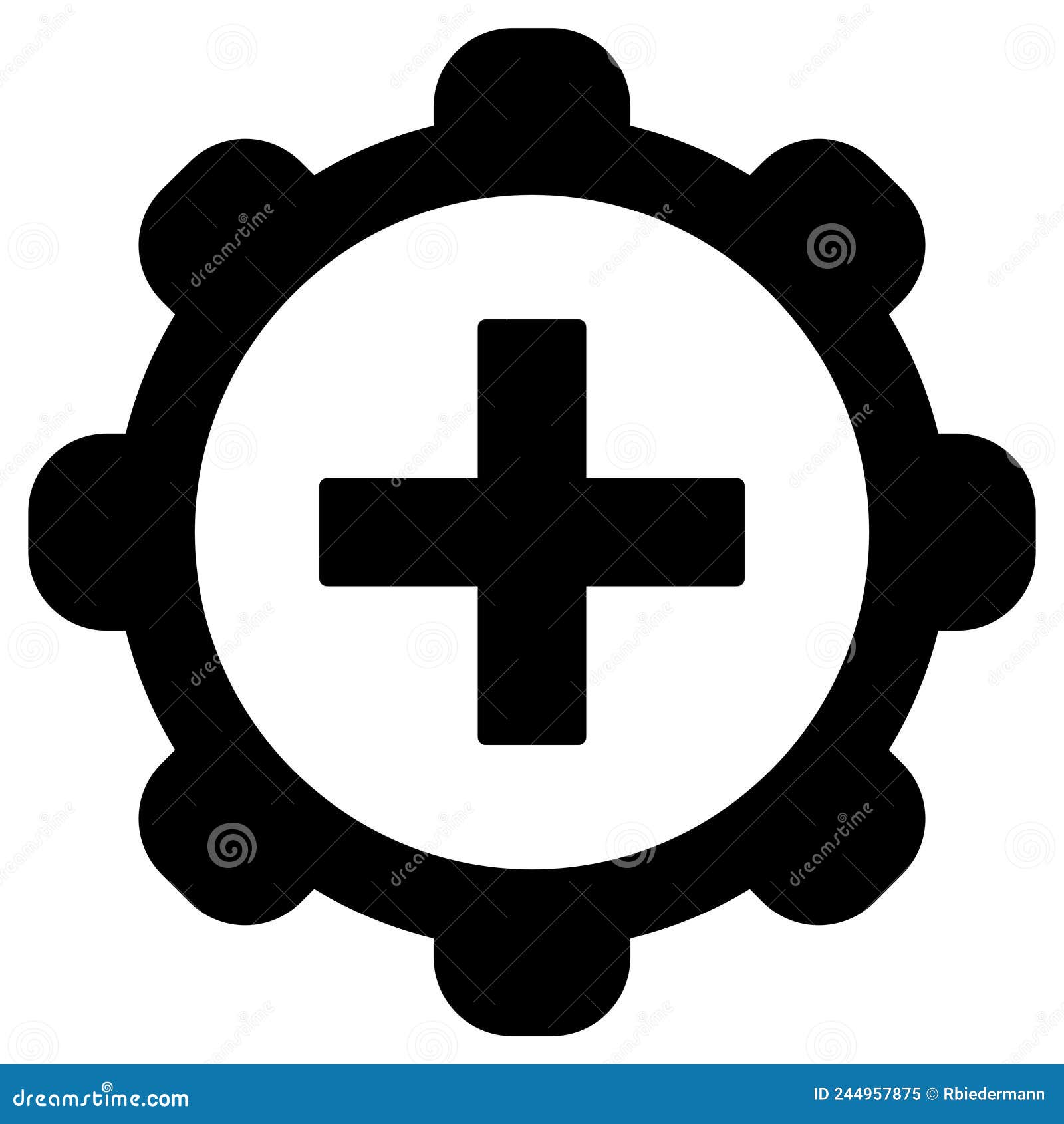 Plus and wheel stock vector. Illustration of settings - 244957875