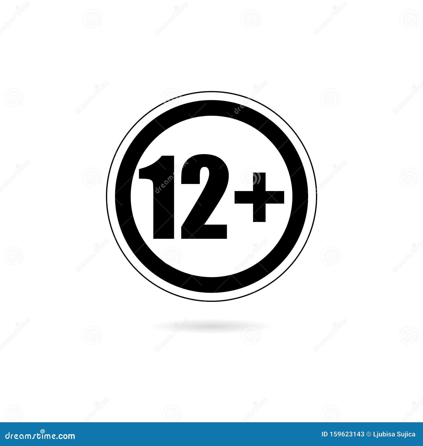 12 Plus Years Old Sign. Adults Content Icon Stock Vector - Illustration ...