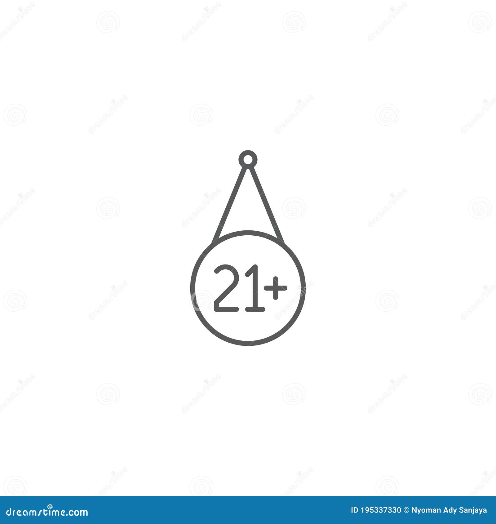 21 Plus Years Old Sign Vector Icon Symbol Isolated on White Background ...